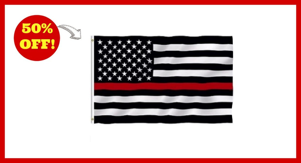 3X5 Red Line USA Firefighter Flag with Brass Grommets - Get a Big of ...