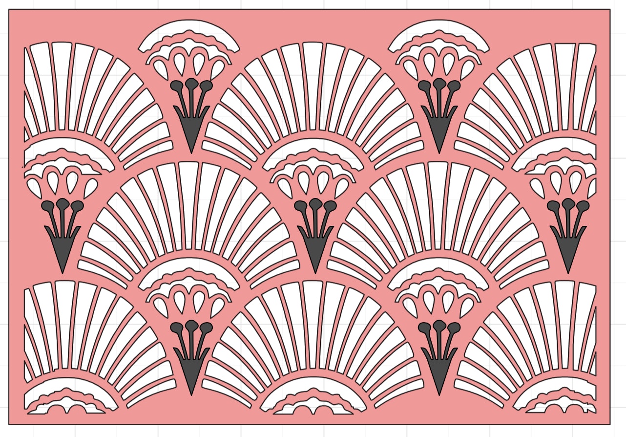 Art Deco Scallop Fan Stencil - Belle Stencils