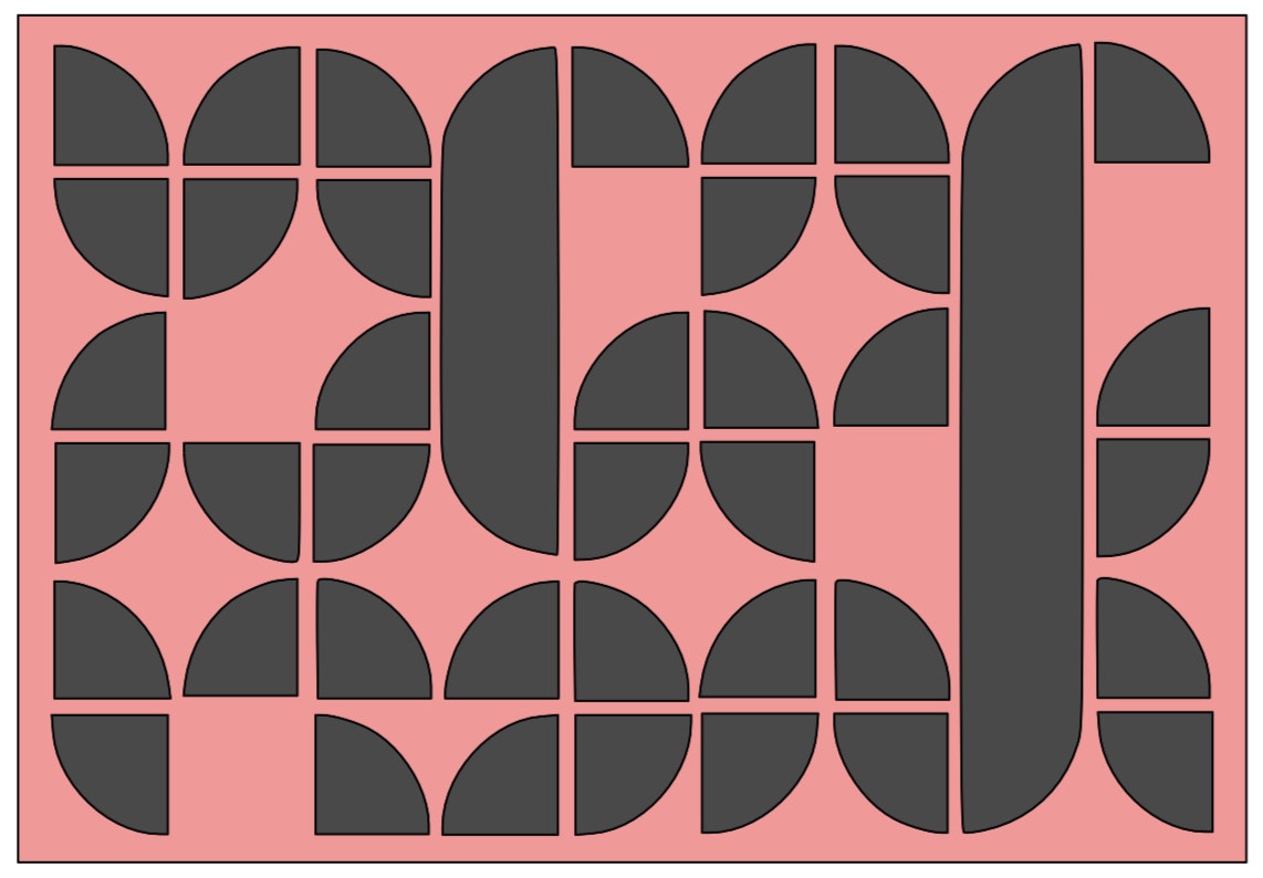 Mid Century Curves Stencil - Belle Stencils