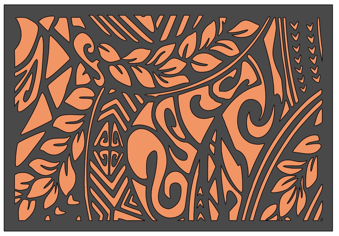 Polynesian Banner Stencil - Belle Stencils