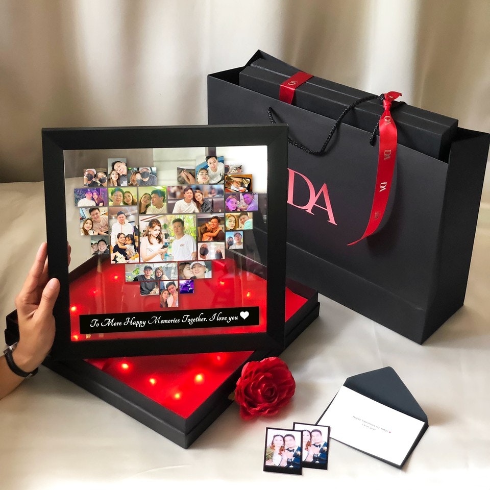 Premium Heart Special Cut - Heart-Shaped Photo Collage in Elegant Black ...