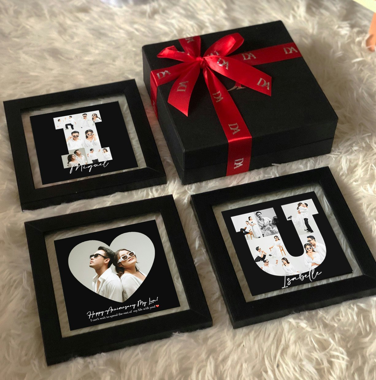 I HEART U (3 pc. set) 6x6 inches Personalized Gift Ideas for Him or Her ...