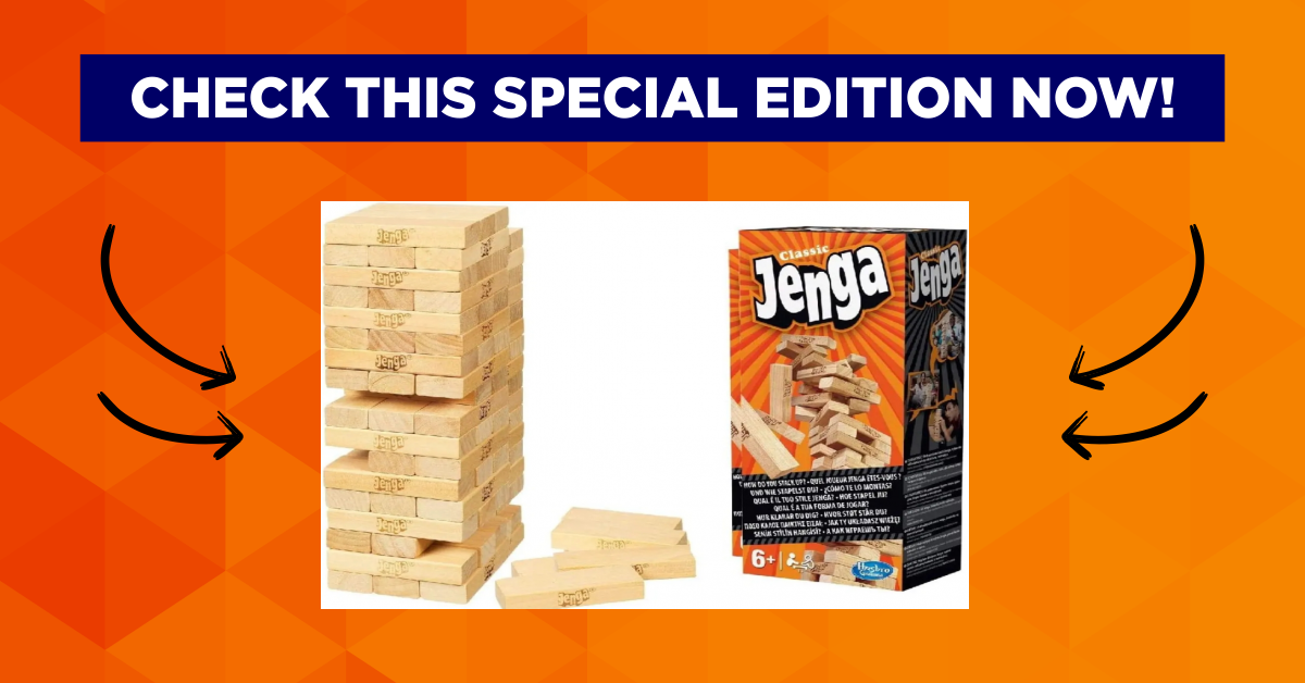 Classic Jenga Wooden Stacking Tower Board Game for Kids & Adults ...