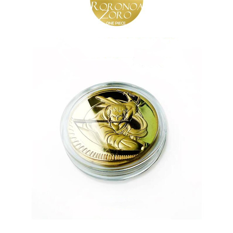 One Piece Roronoa Zoro Collectible Coin Cosplay Bagde Metal Gold Coin ...