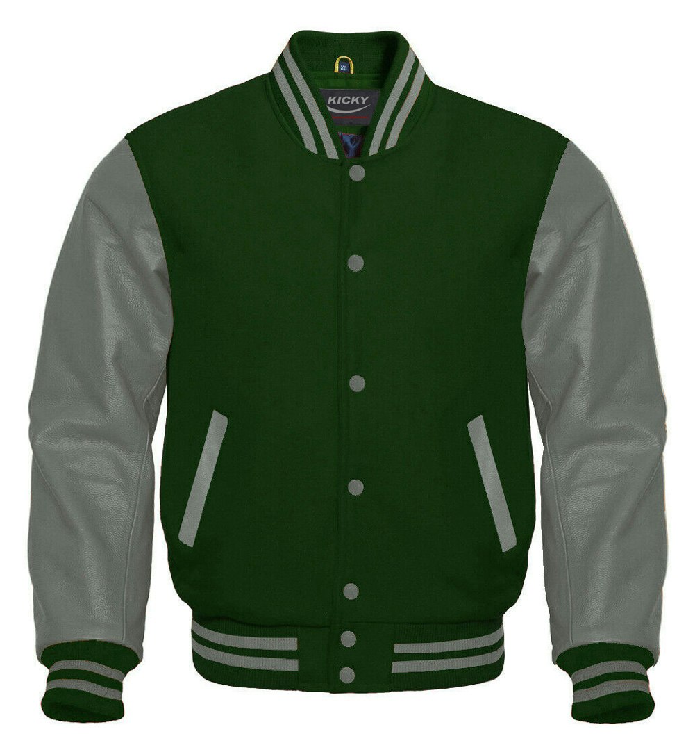Varsity Letterman Baseball Bomber Jacket, 100% Melton Wool Body ...