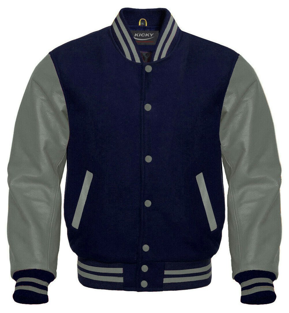 Varsity Letterman Baseball Bomber Jacket, 100% Melton Wool Body ...