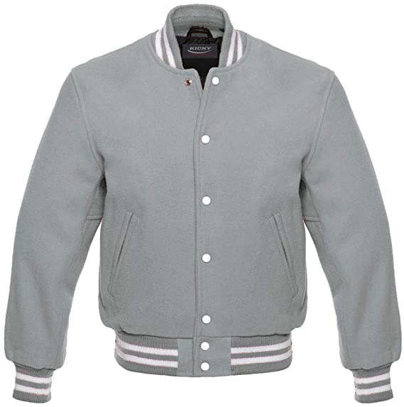 Varsity Letterman Baseball Bomber Jacket, Melton Wool Body and Sleeves ...