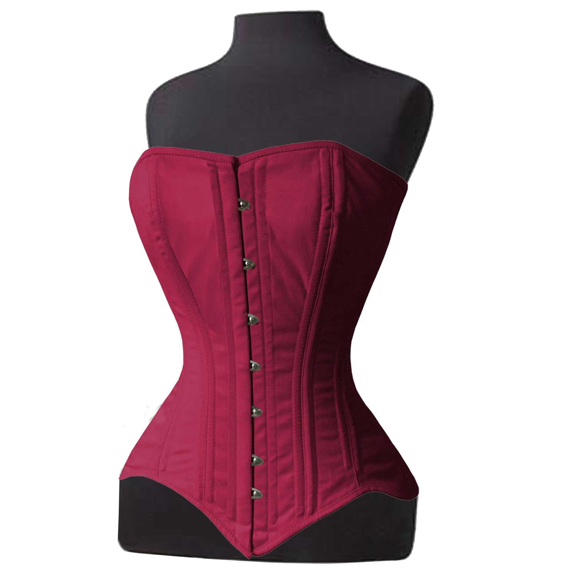 Very Strong Fully Steel Boned Overbust Cotton Corset, Long Torso Design ...