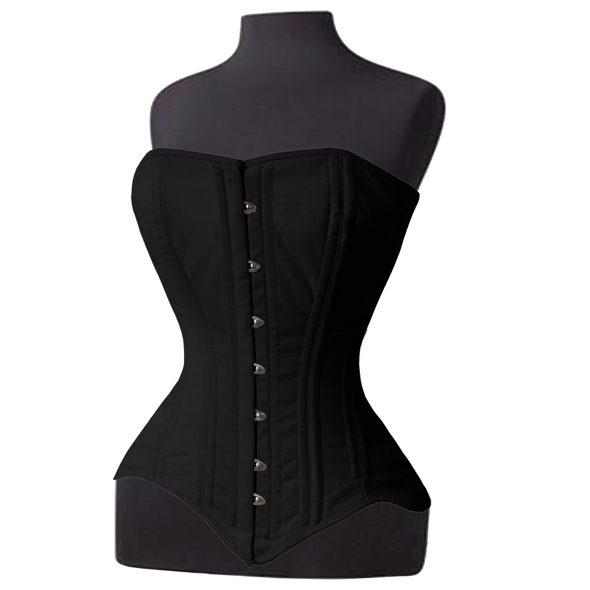 Very Strong Fully Steel Boned Overbust Cotton Corset, Long Torso Design ...
