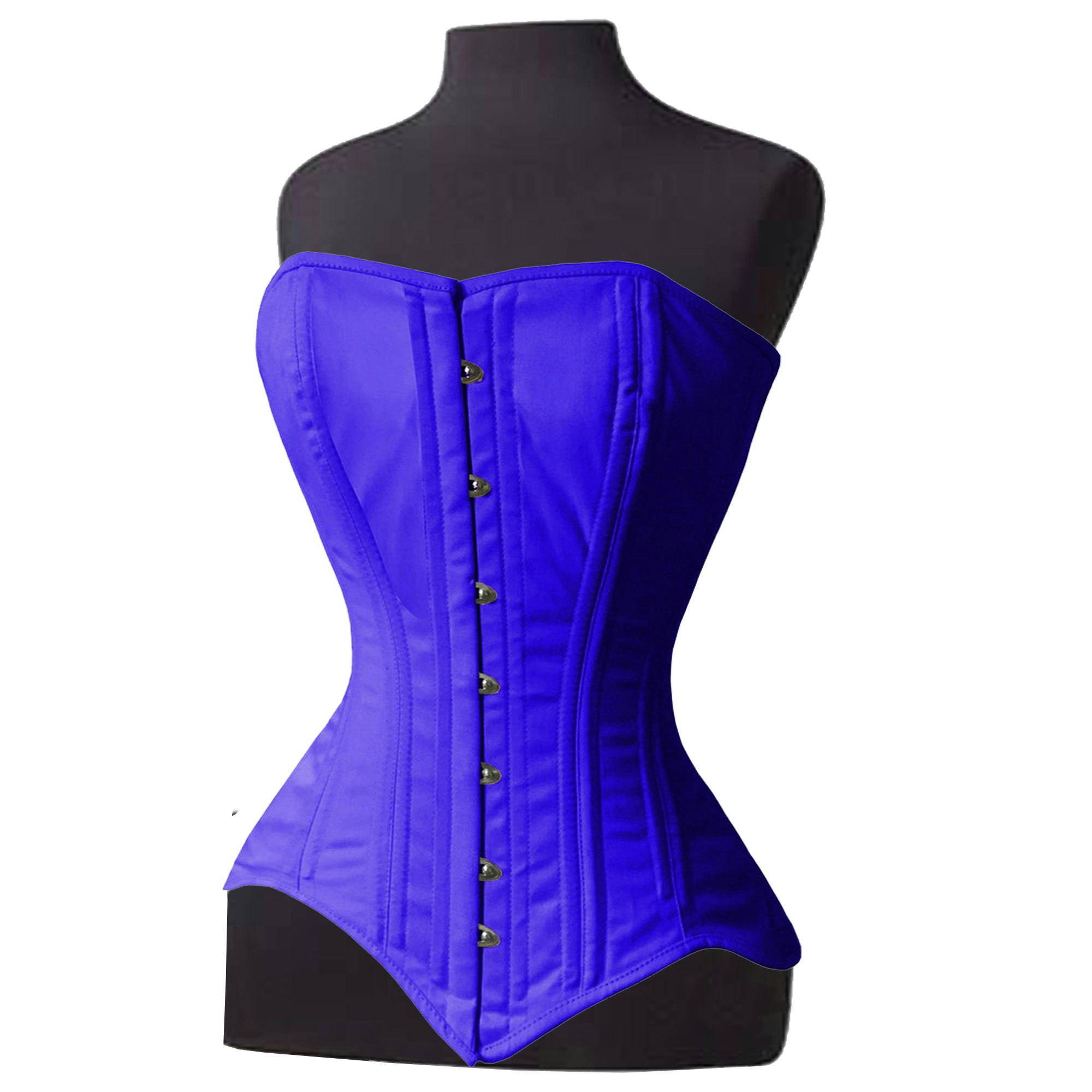 Very Strong Fully Steel Boned Overbust Cotton Corset, Long Torso Design ...
